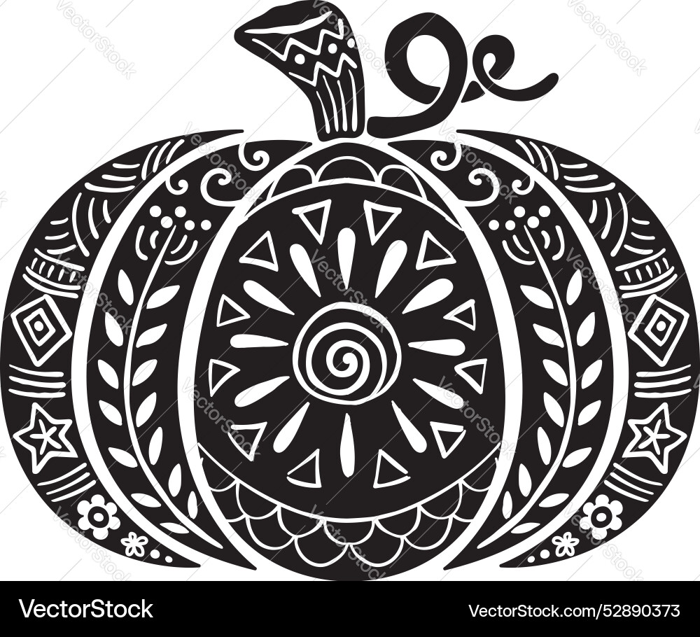 Hand drawn pumpkin with old engraving style Vector Image
