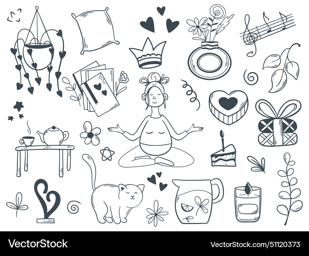 Home rest and relaxation concept Royalty Free Vector Image