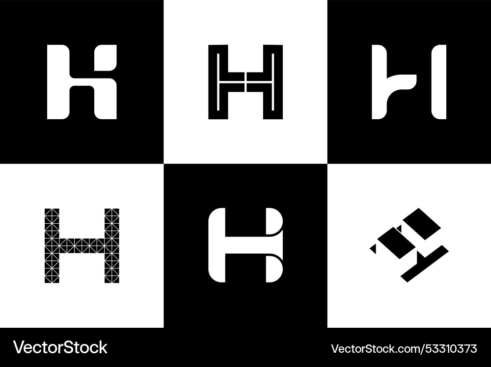 Letter h fonts and logo design Royalty Free Vector Image