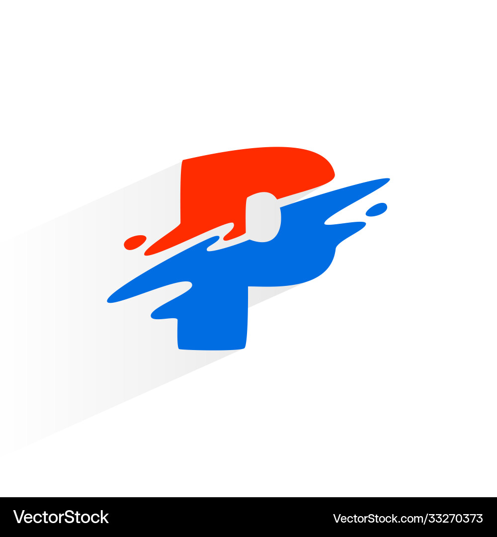 Letter p fast speed logo Royalty Free Vector Image