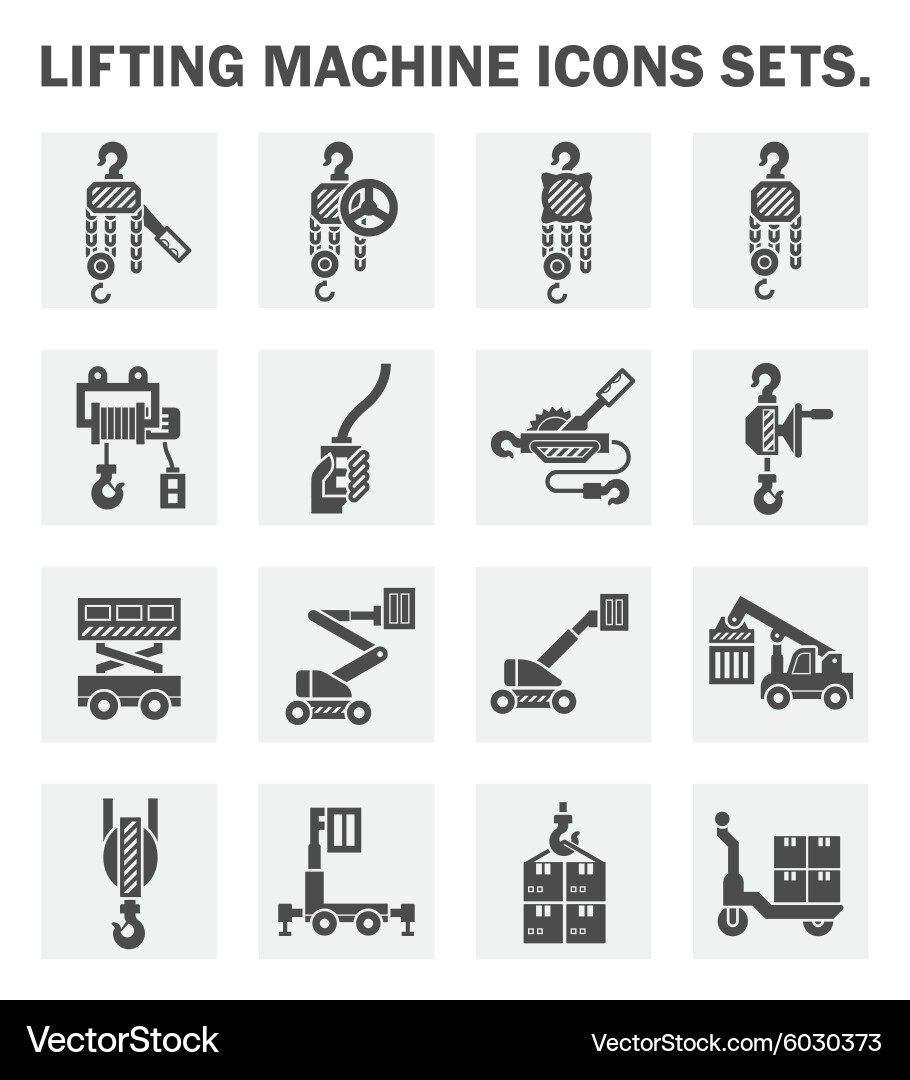 Lifting & Winch Icons Royalty Free Vector Image