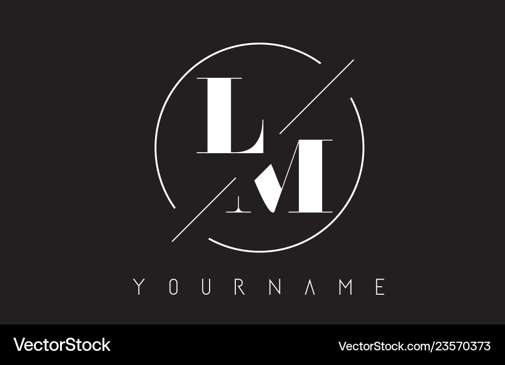 Lm letter logo with cutted and intersected design Vector Image