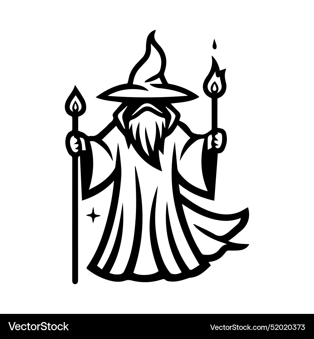 Mage icon or modern line symbol art Royalty Free Vector