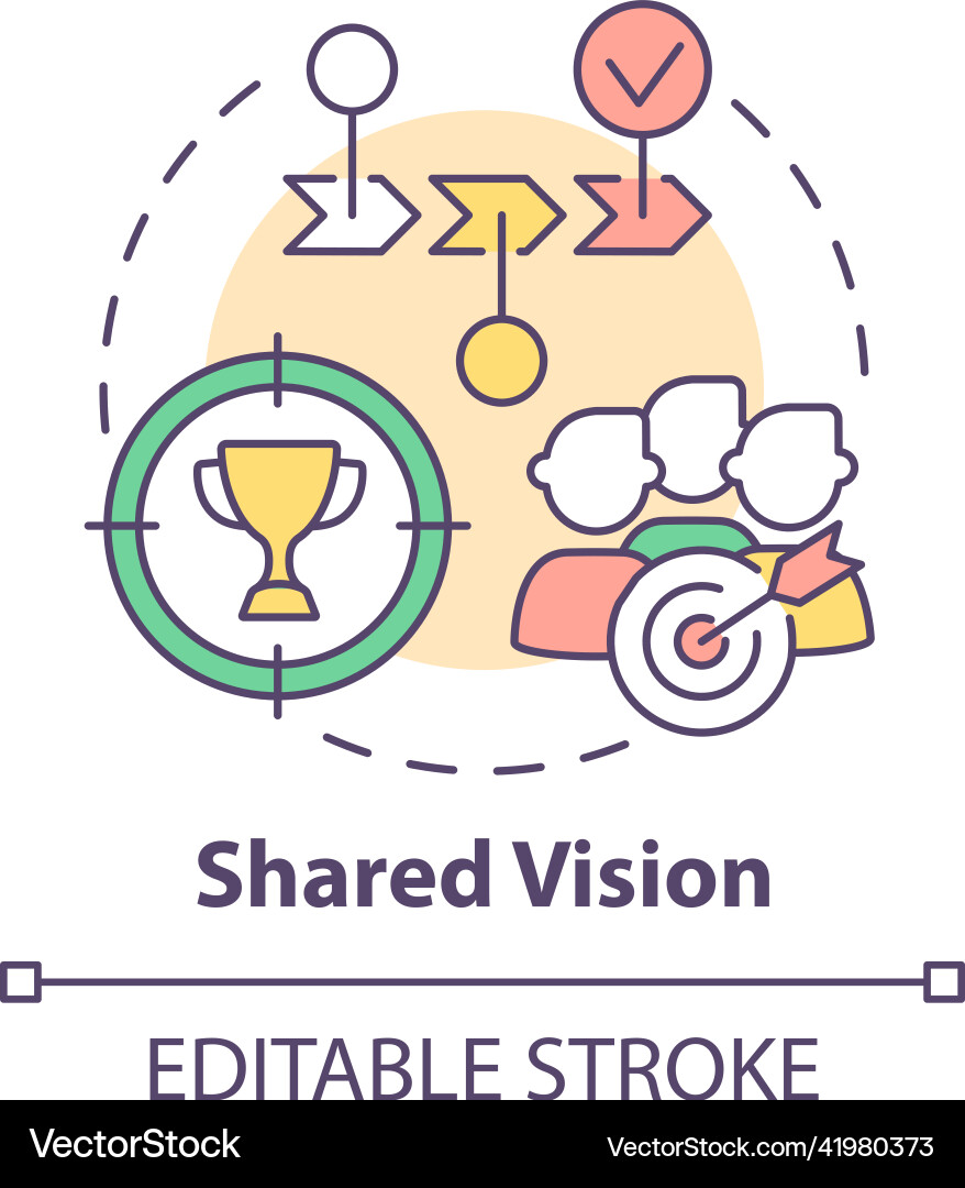 Shared vision concept icon Royalty Free Vector Image