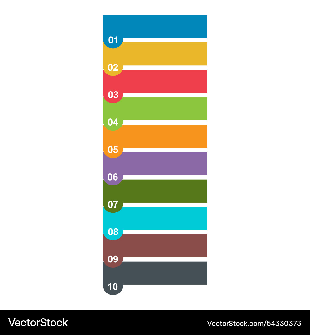 Ten step infographic vertical diagram business Vector Image