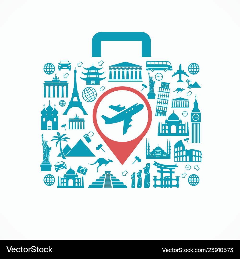 Travel destinations Royalty Free Vector Image - VectorStock