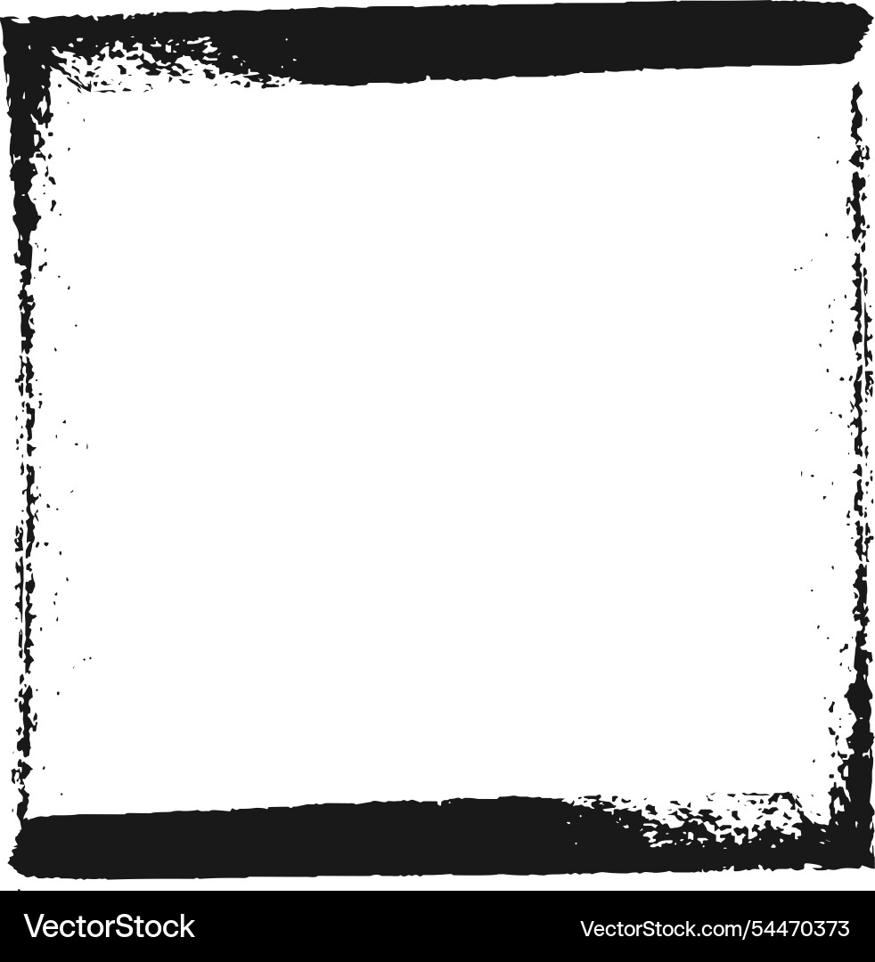 Wide black grunge border creates an empty square Vector Image