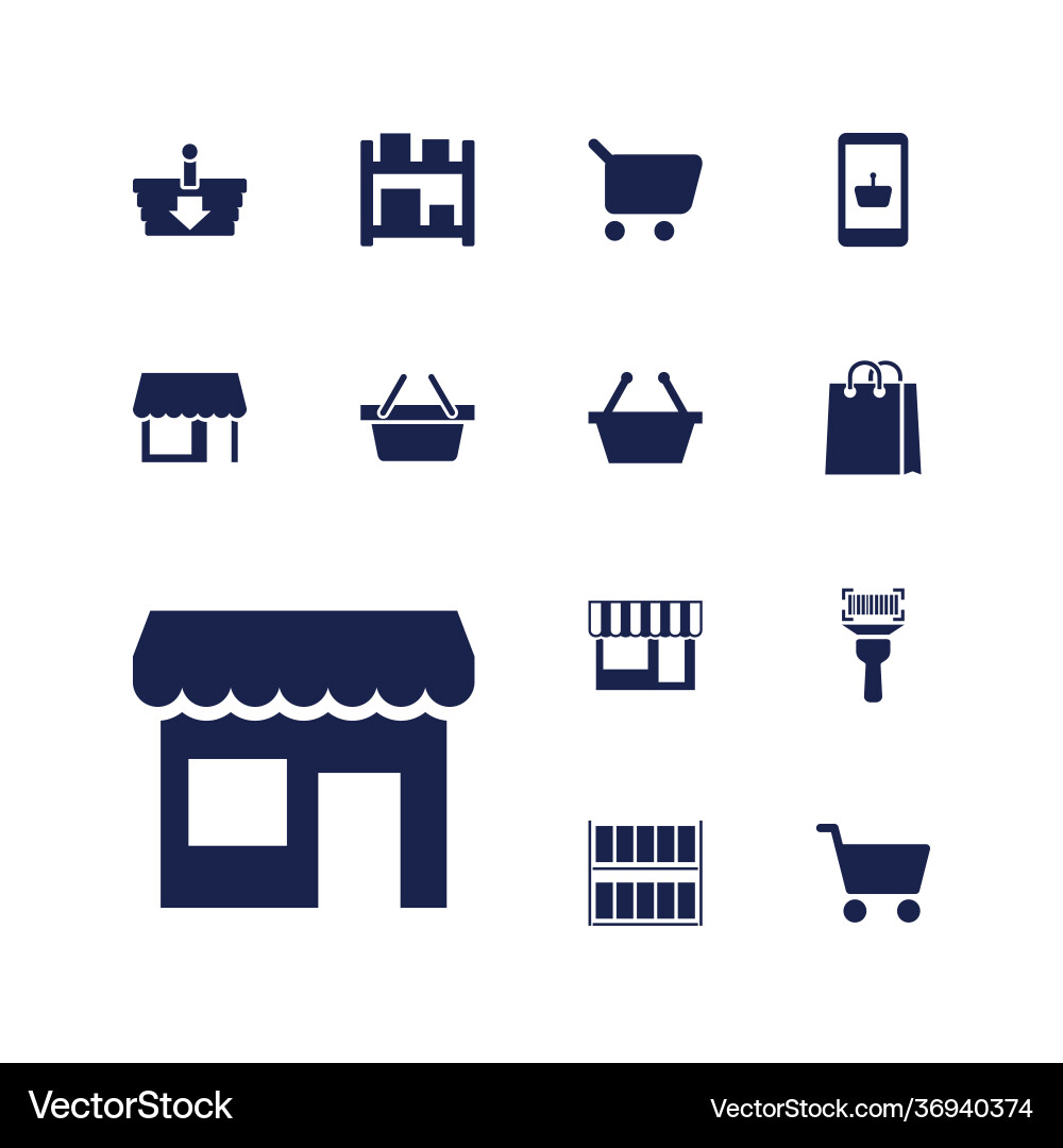 13 supermarket icons Royalty Free Vector Image