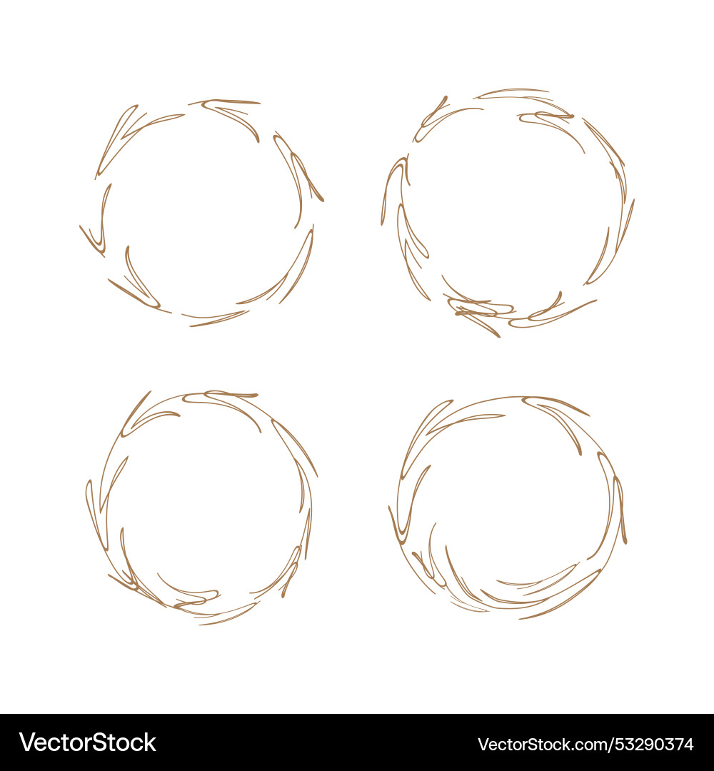 Artistic circle frame plant decorative isolated Vector Image