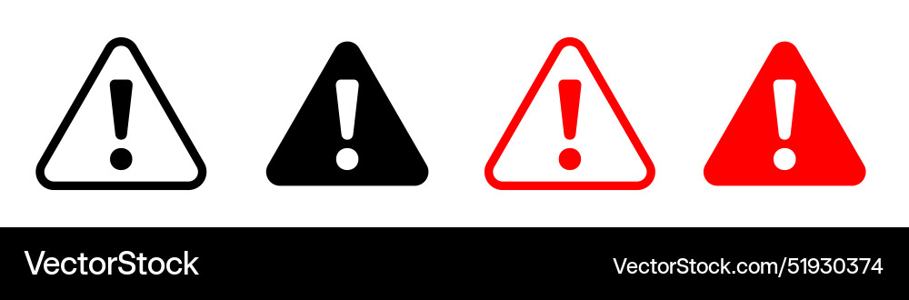 Attention icon logo set Royalty Free Vector Image