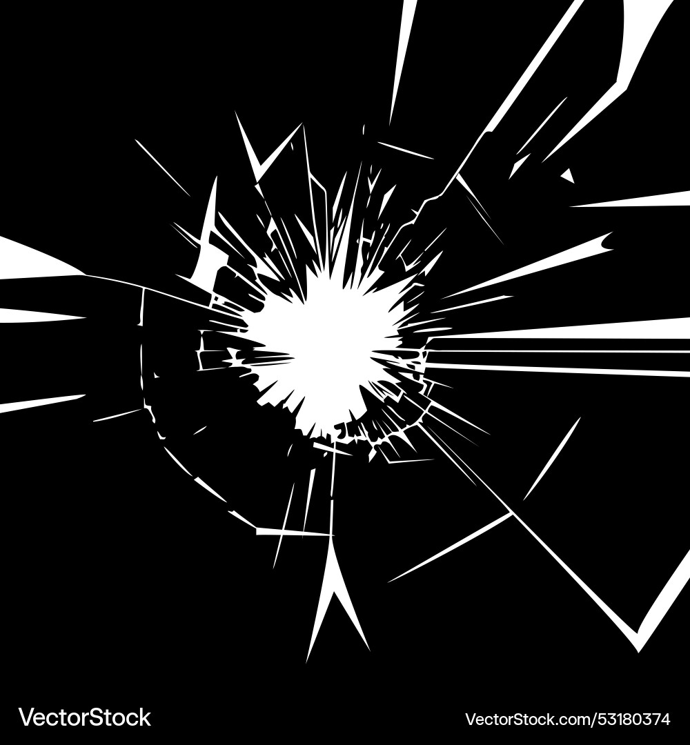 Broken and cracked glass shattered Royalty Free Vector Image
