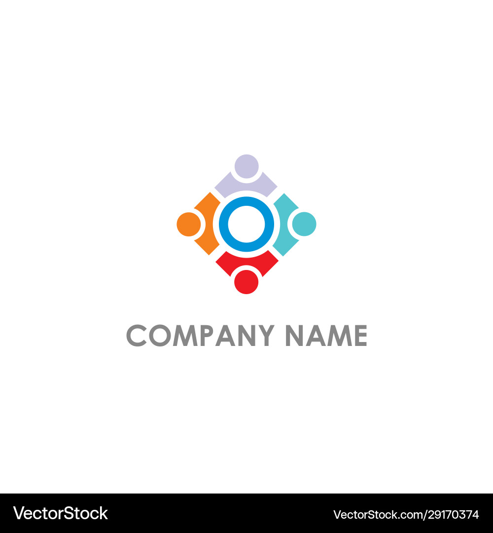 Circle colored group unity logo Royalty Free Vector Image