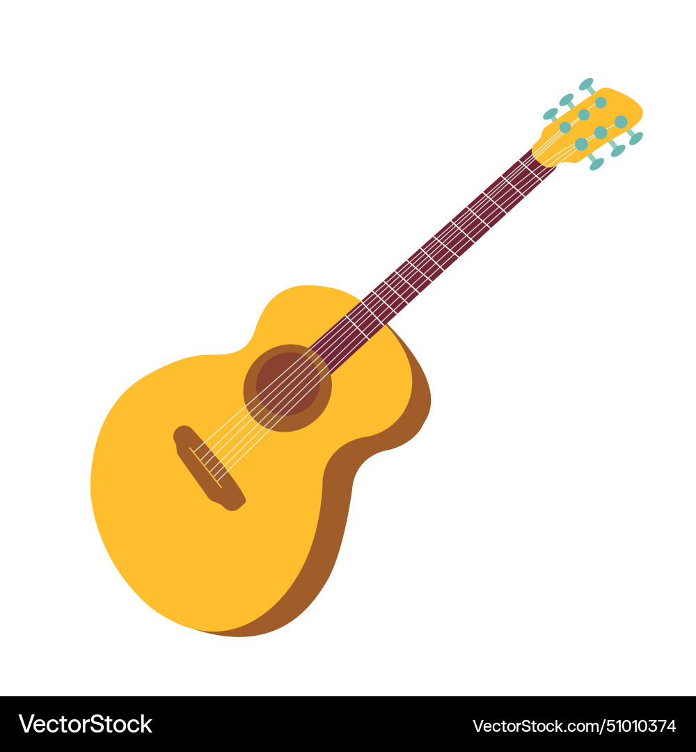 Classical guitar flat design Royalty Free Vector Image