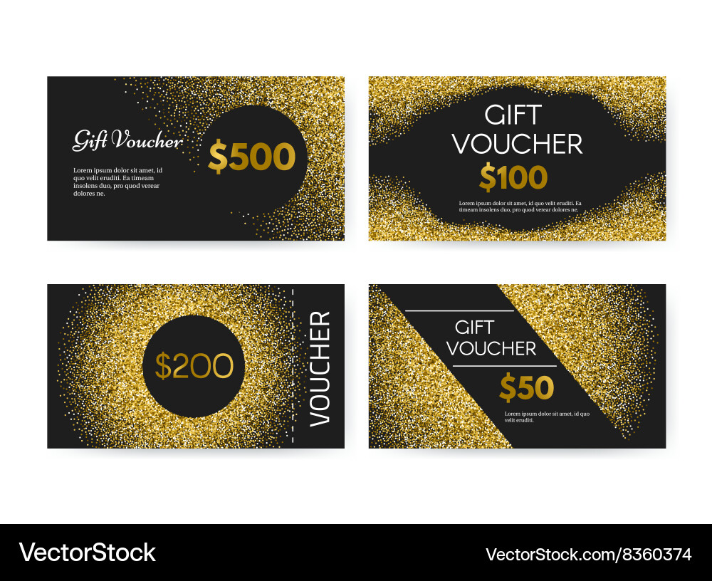 Golden Gift Certificate Template Royalty Free Vector Image