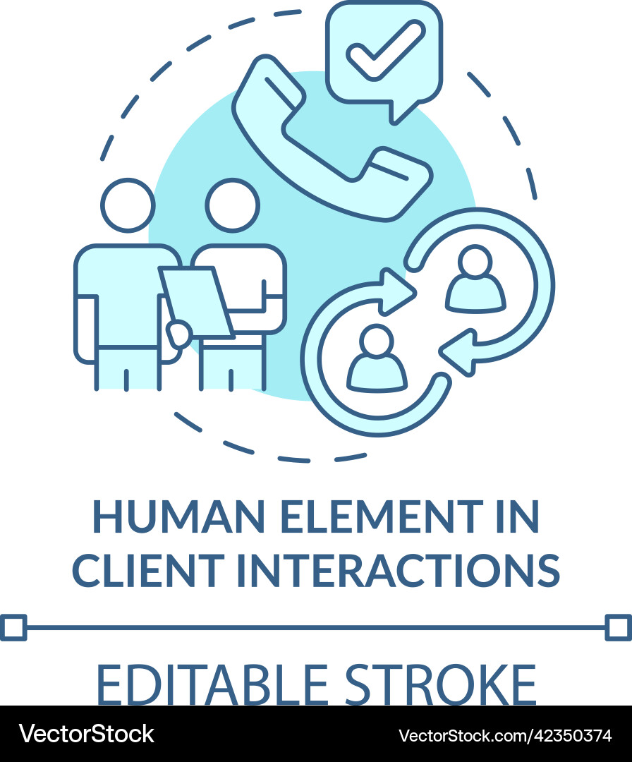 Human element in client interactions turquoise Vector Image
