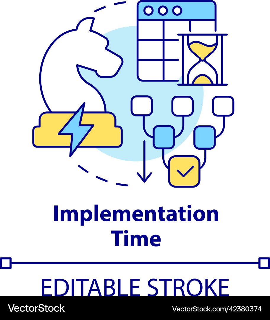 Implementation time concept icon Royalty Free Vector Image