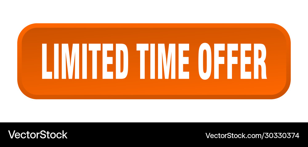 Limited time offer button Royalty Free Vector Image