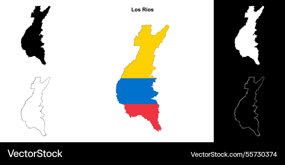 Los rios outline map Royalty Free Vector Image
