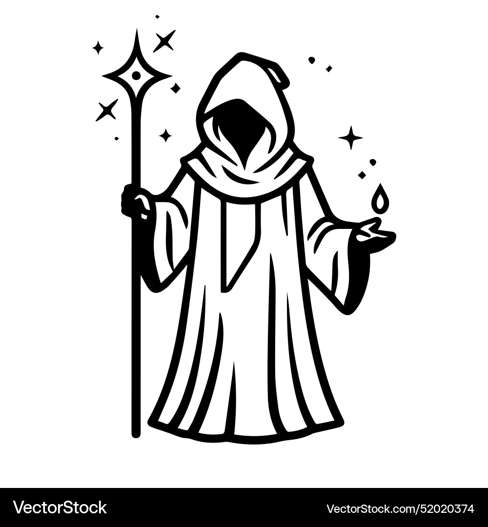 Mage icon or modern line symbol art Royalty Free Vector