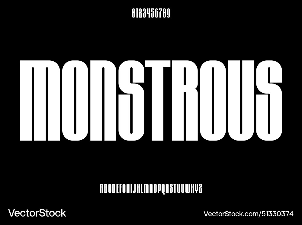 Modern strong condensed alphabet display font Vector Image