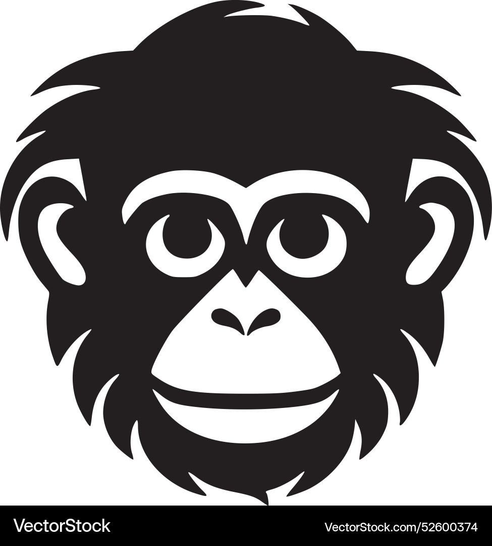 Monkey - black and white isolated icon Royalty Free Vector