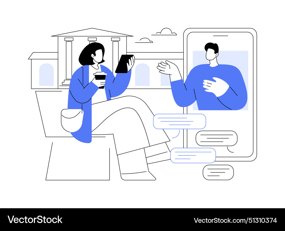 Online socialization isolated cartoon Royalty Free Vector