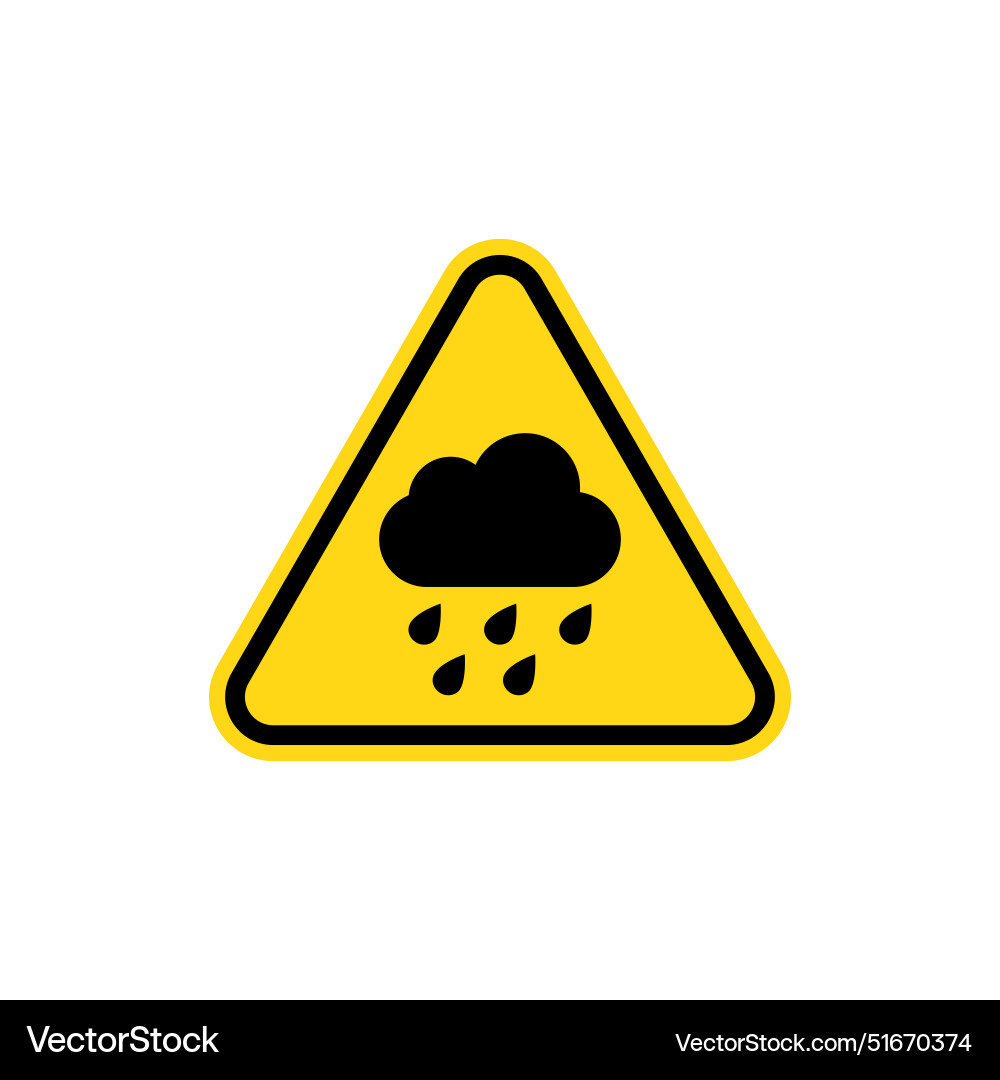 Rain warning sign and risk of heavy crash Vector Image