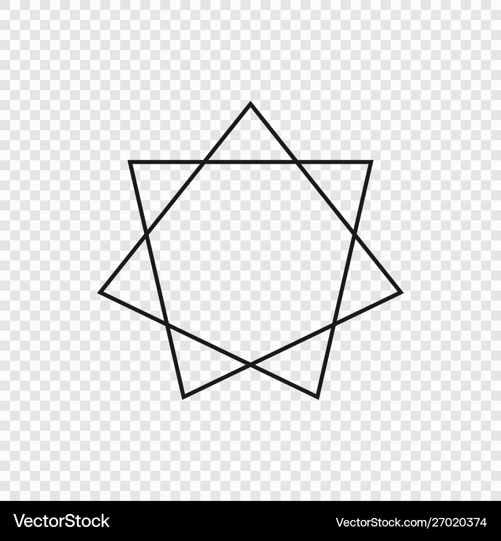 Seven Point Star Shape Royalty Free Vector Image