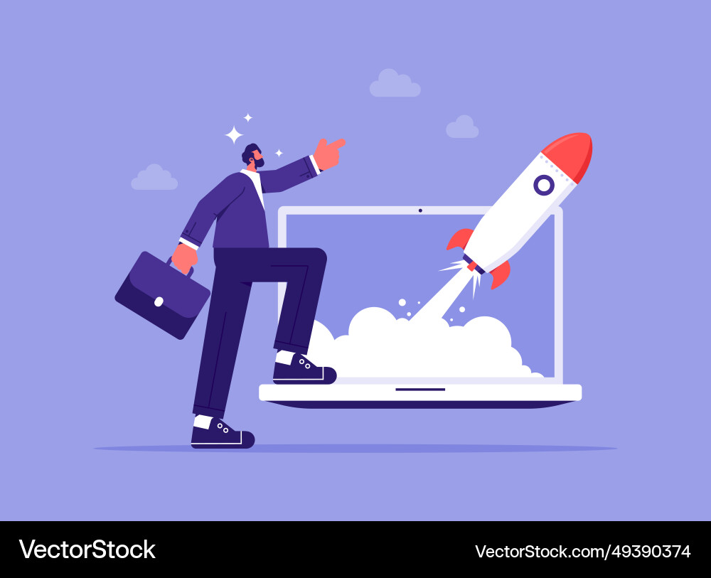 Successful start-up launch new business project Vector Image