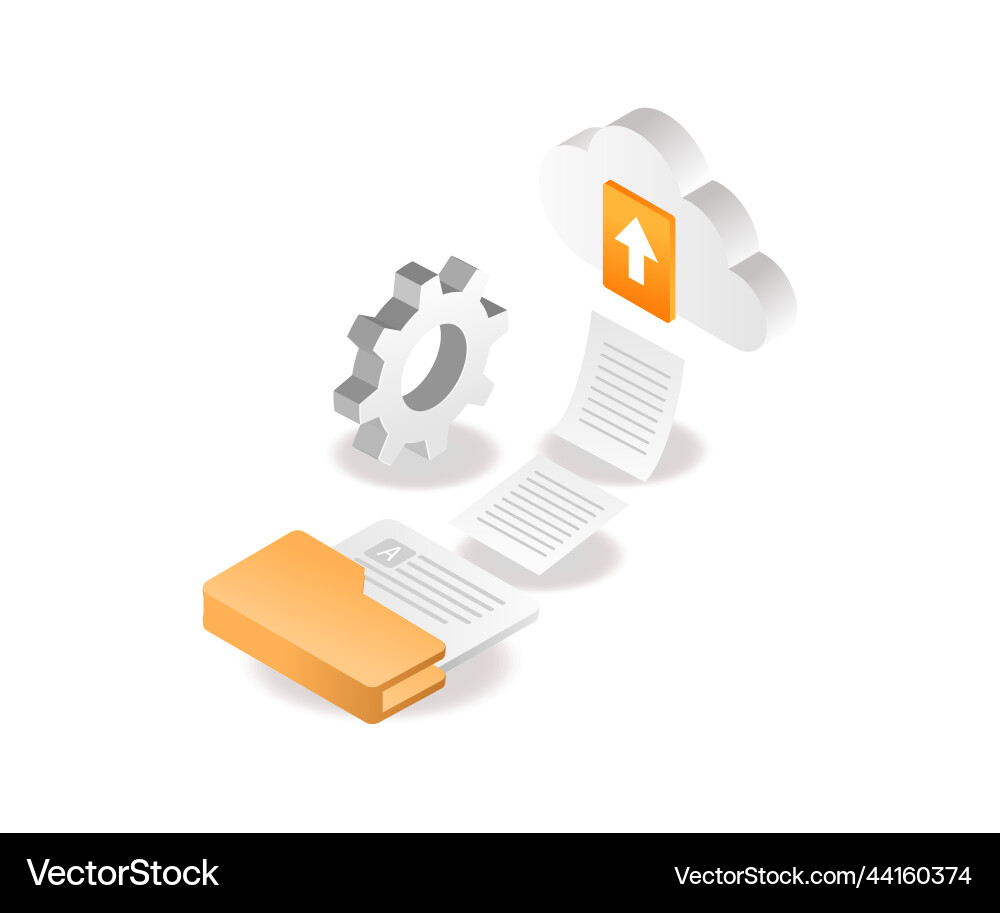 Transfer a lot of data to cloud server Royalty Free Vector