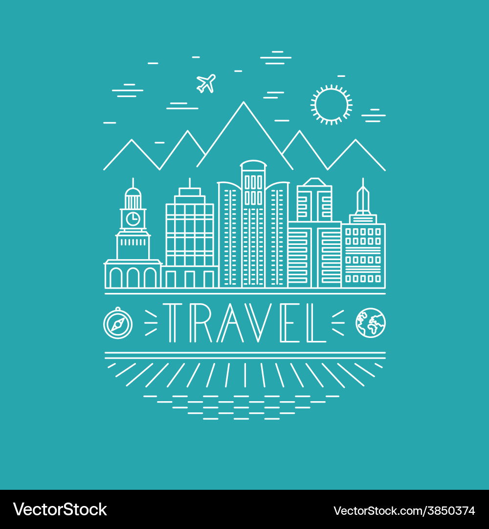 Travel poster design template Royalty Free Vector Image