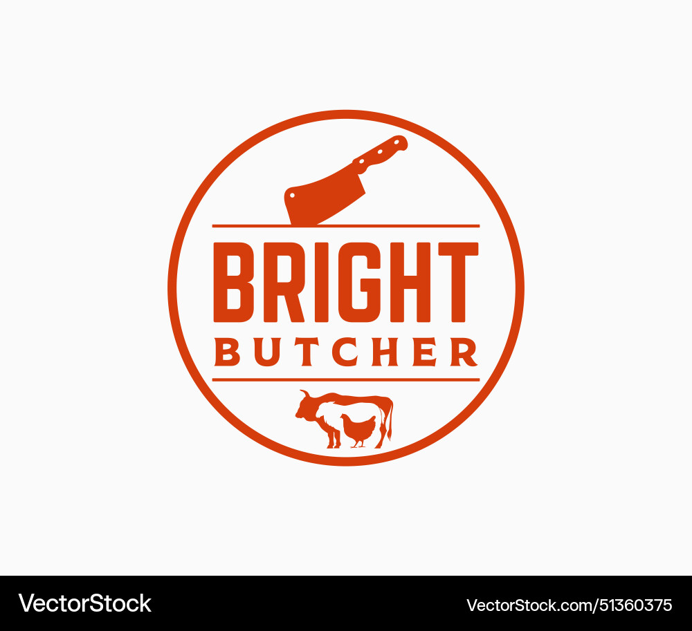 Butchery shop logo template Royalty Free Vector Image
