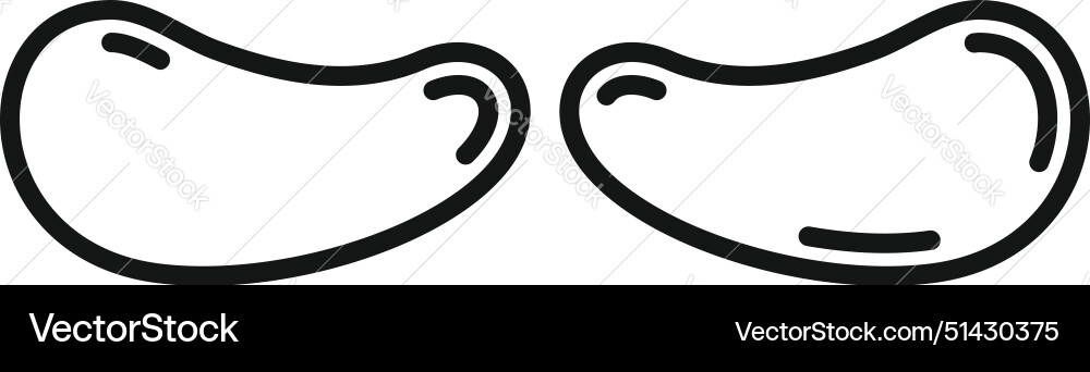 Cartoon bean icon set Royalty Free Vector Image