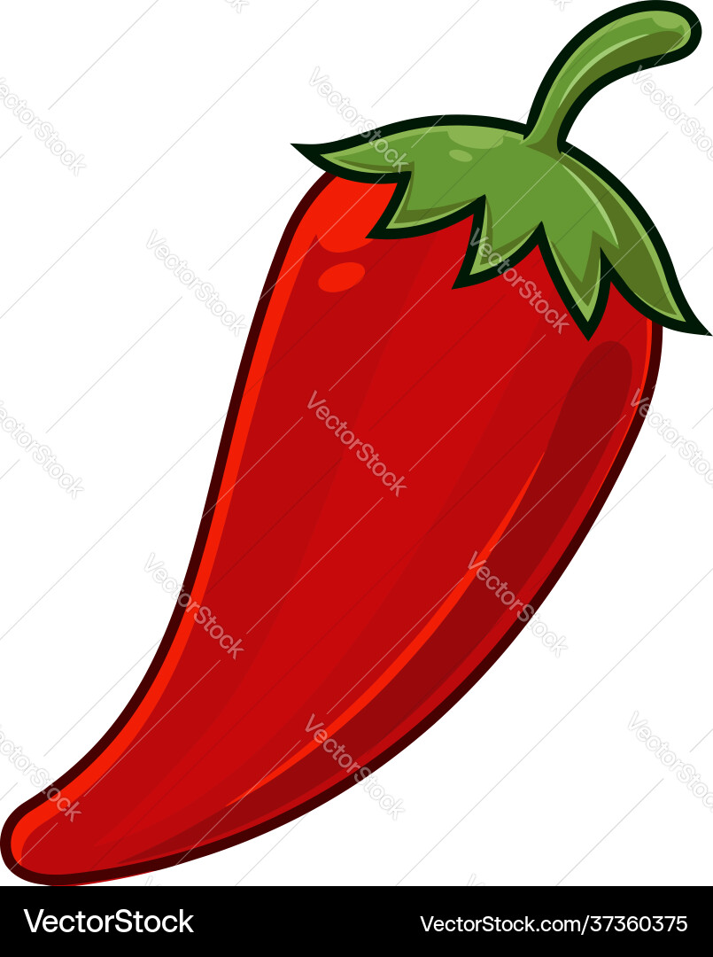 Cartoon fresh red hot chili pepper Royalty Free Vector Image