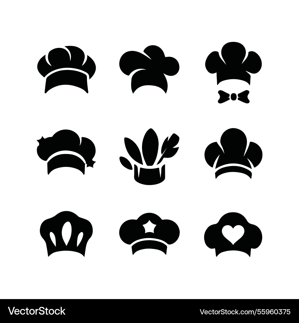 Chef head icon on black button with white rollover