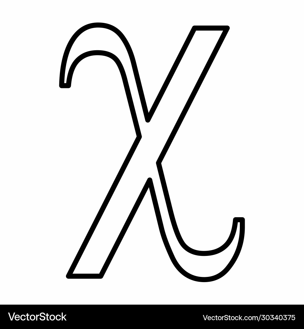 Chi greek letter icon Royalty Free Vector Image