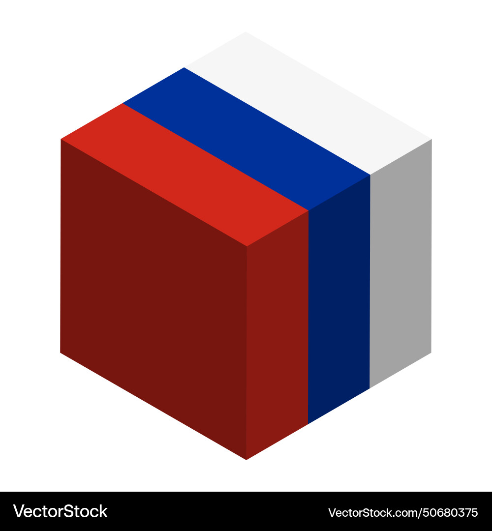 Cube flag of russia Royalty Free Vector Image - VectorStock