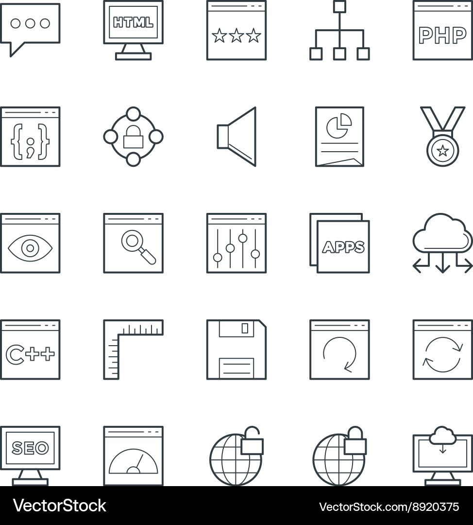 Design and development cool icons 3 Royalty Free Vector
