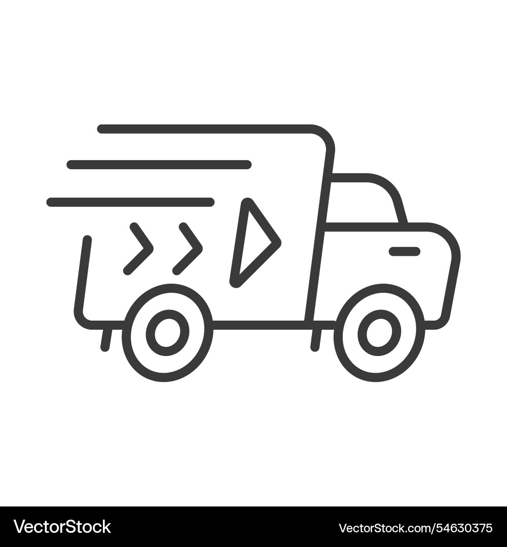 Fast freight delivery icon in line design Vector Image