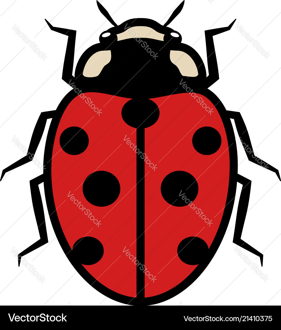 Ladybug logo symbol icon with seven black spots Vector Image
