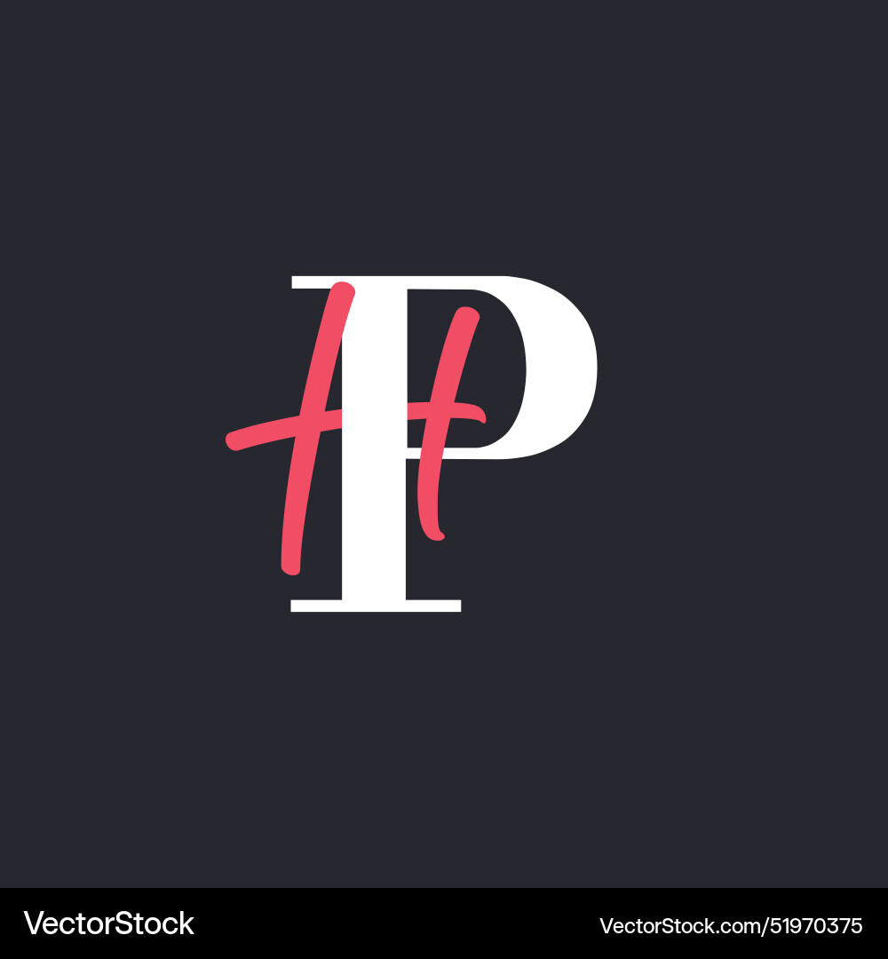 Letter ph logo perfectly blended initials Vector Image