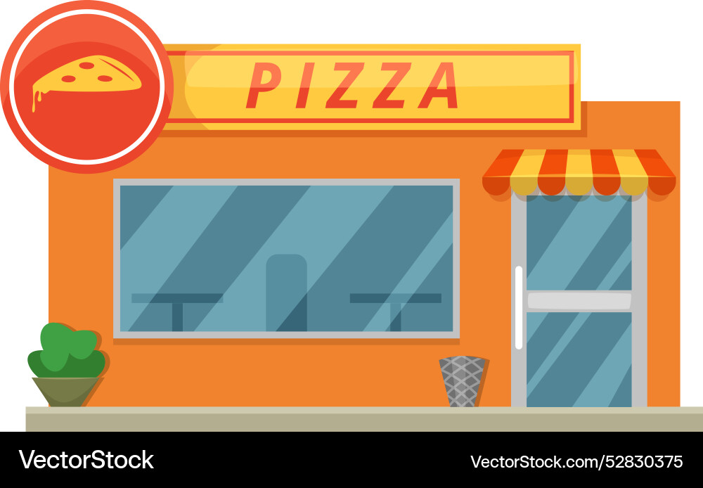 Pizza restaurant building city architecture Vector Image