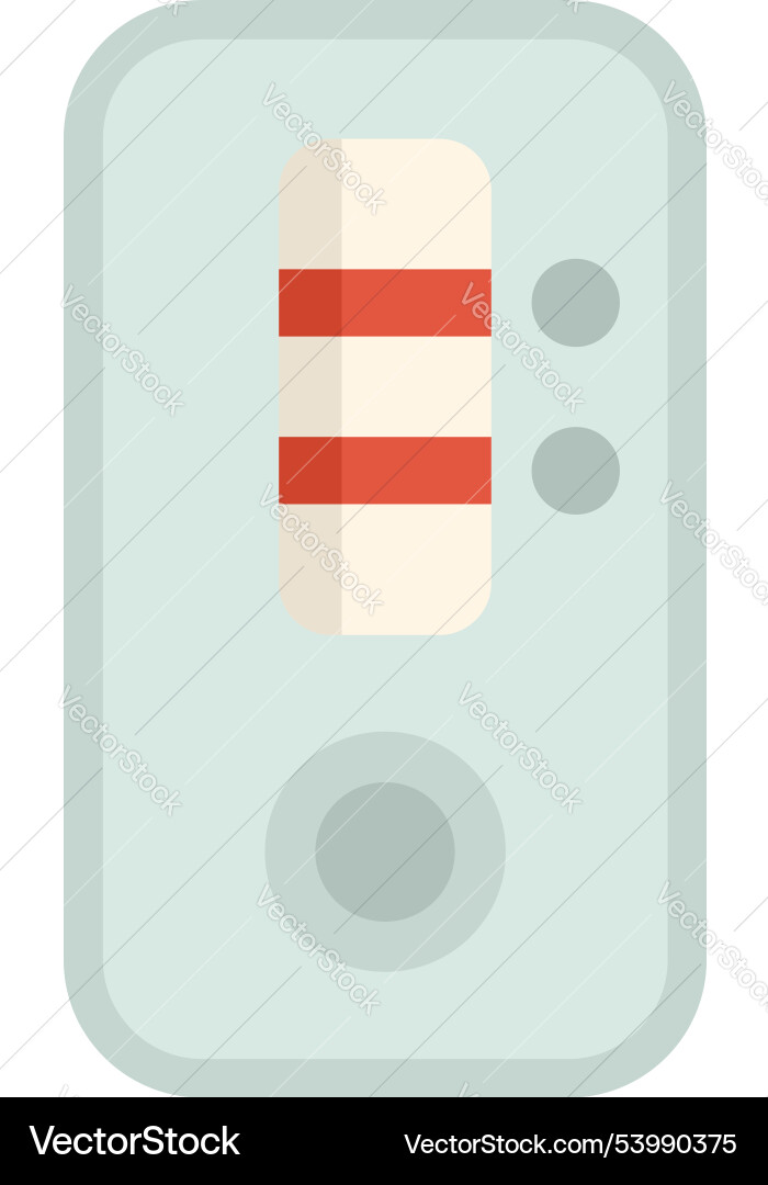 Positive result rapid antigen test showing two red