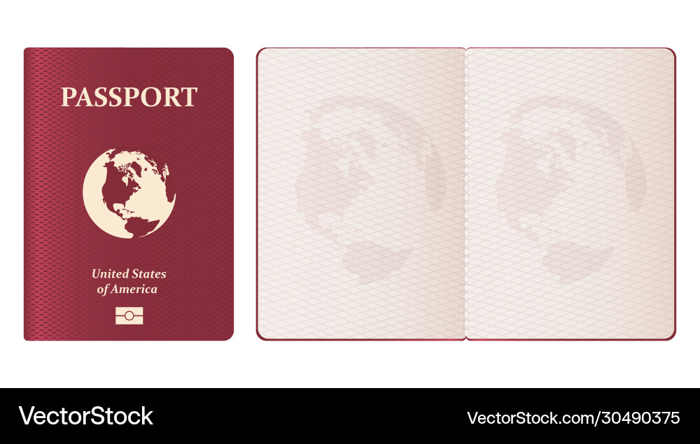 Realistic passport Royalty Free Vector Image - VectorStock
