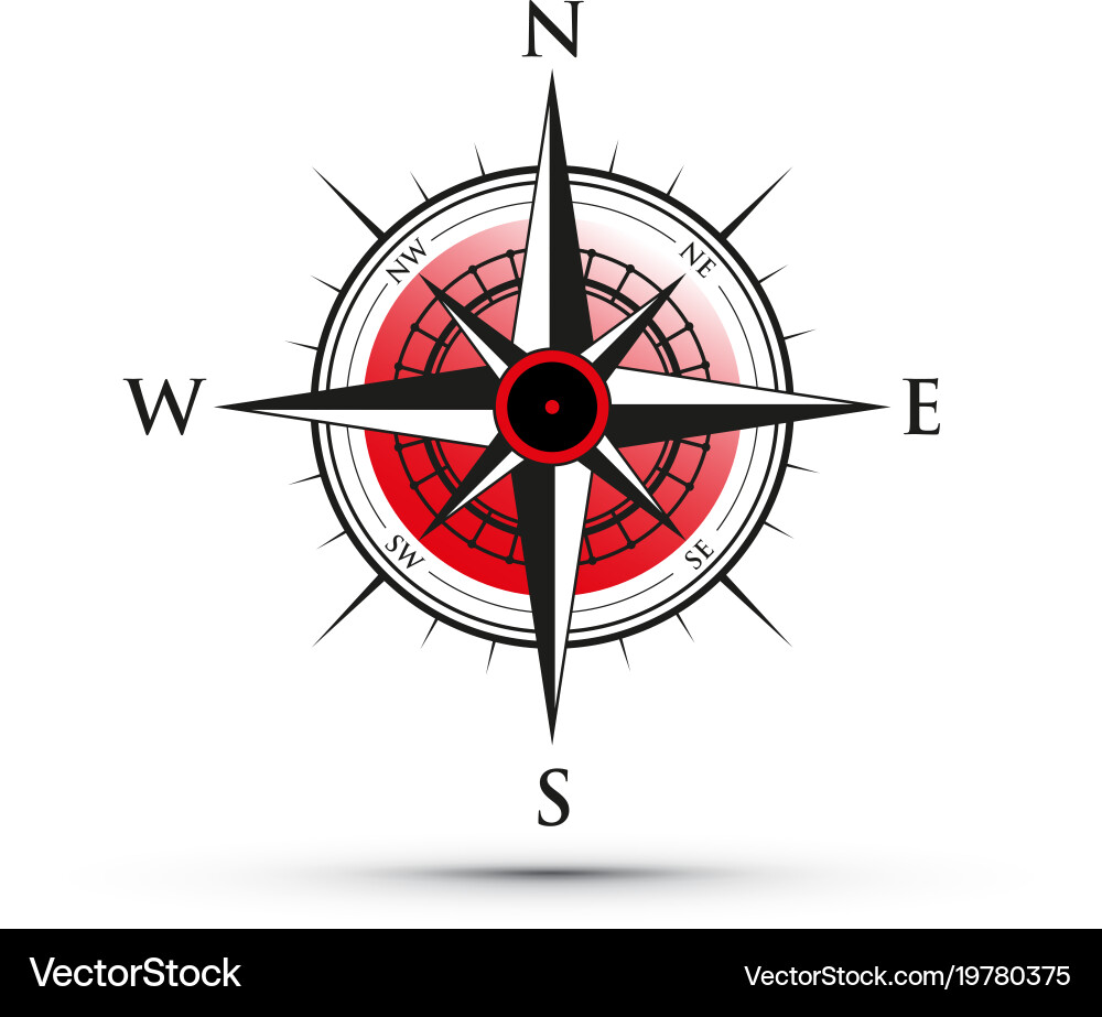 Red Compass Icon Royalty Free Vector Image - VectorStock