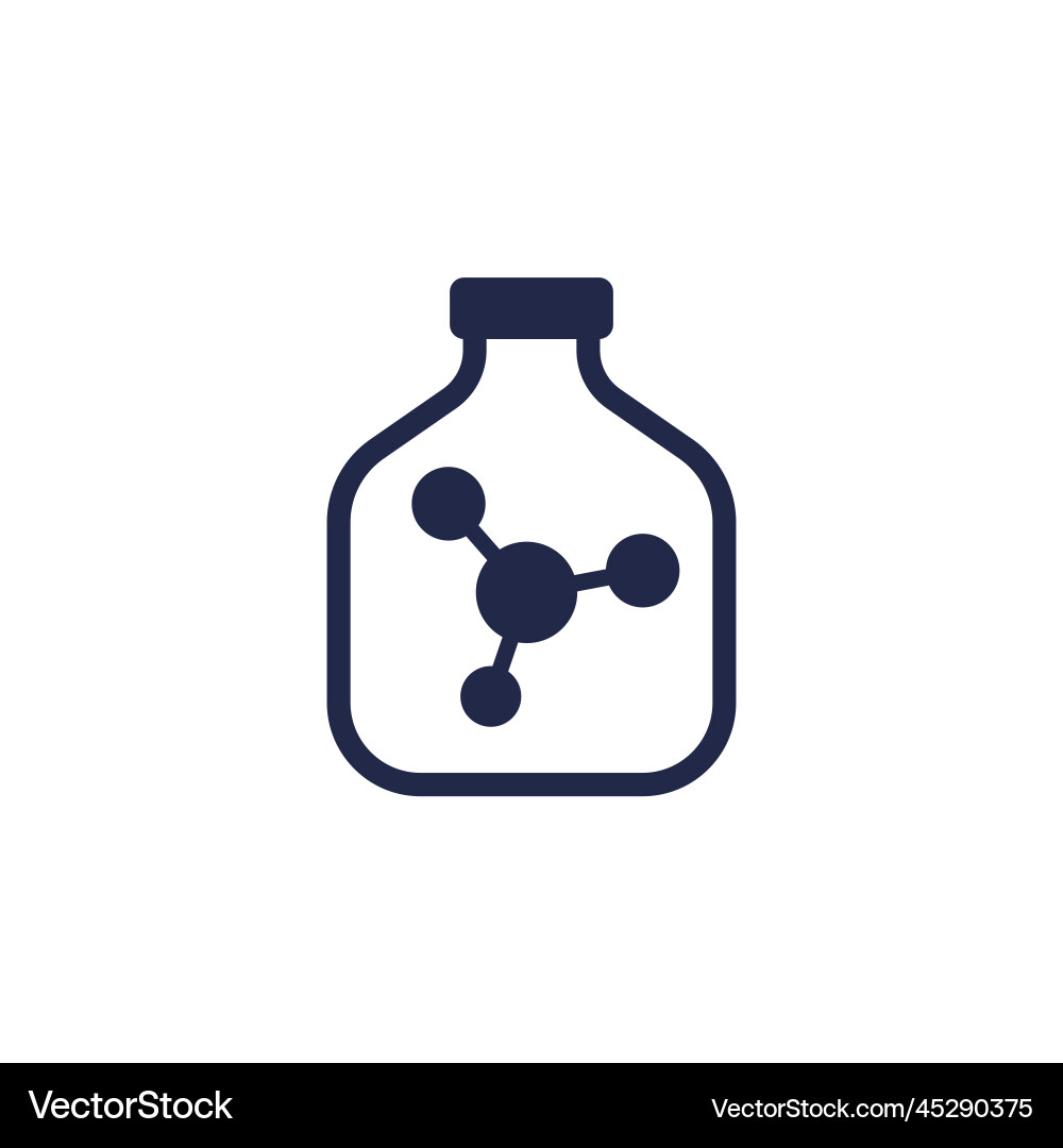 Solvent bottle icon on white Royalty Free Vector Image