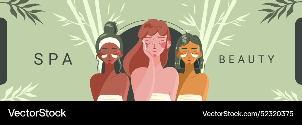 Spa and beauty twitter header template Royalty Free Vector