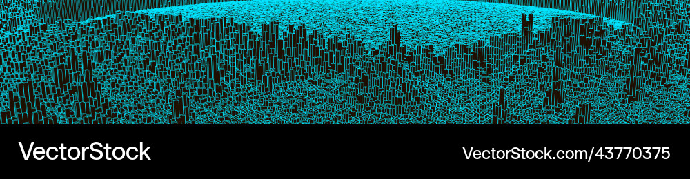 Square pattern wireframe landscape background Vector Image