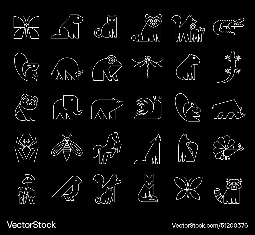 Animals logos collection Royalty Free Vector Image