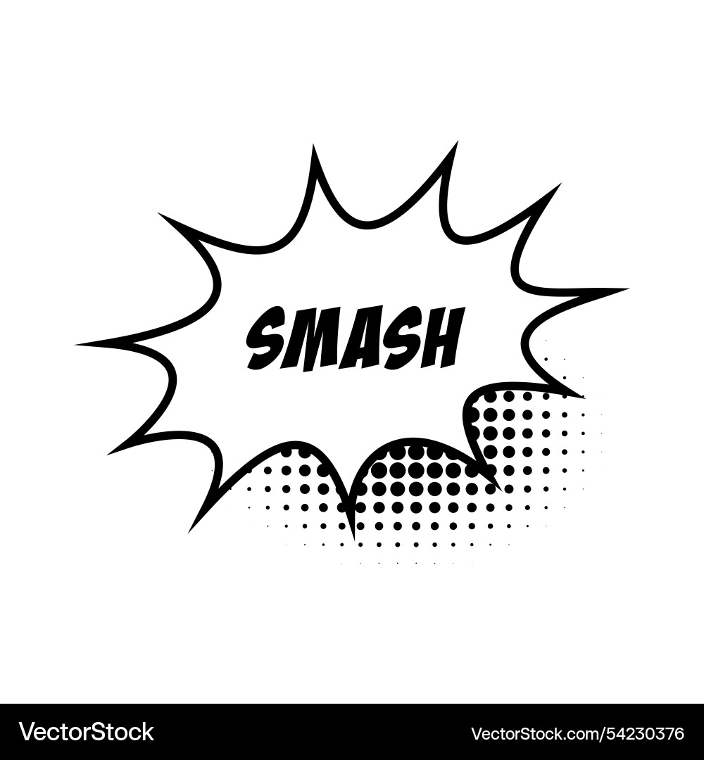 Comic speech bubble with text smash isolated Vector Image